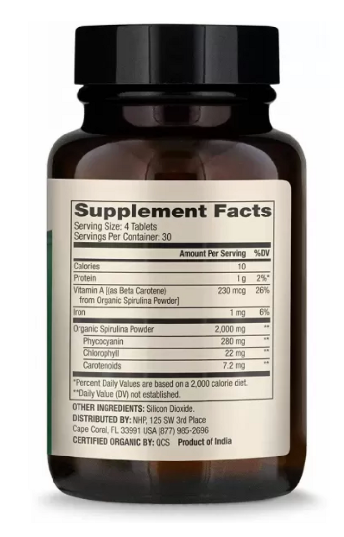 Спіруліна, Spirulina, Dr. Mercola, 2000 мг, 120 таблеток