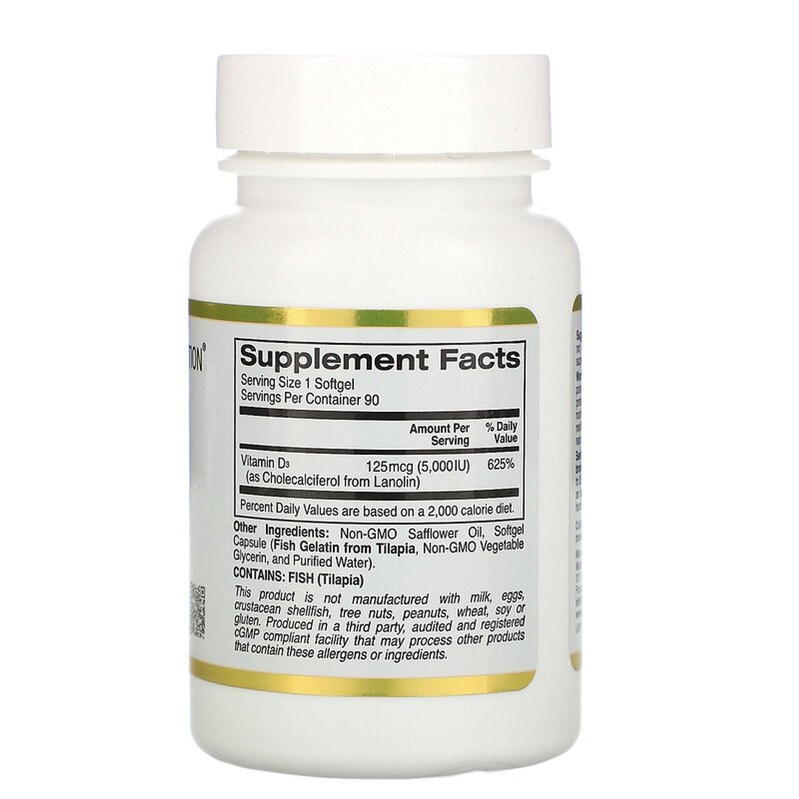 Витамин Д-3, Д3, Vitamin D-3, D3, California Gold Nutrition, 5000 МЕ ...